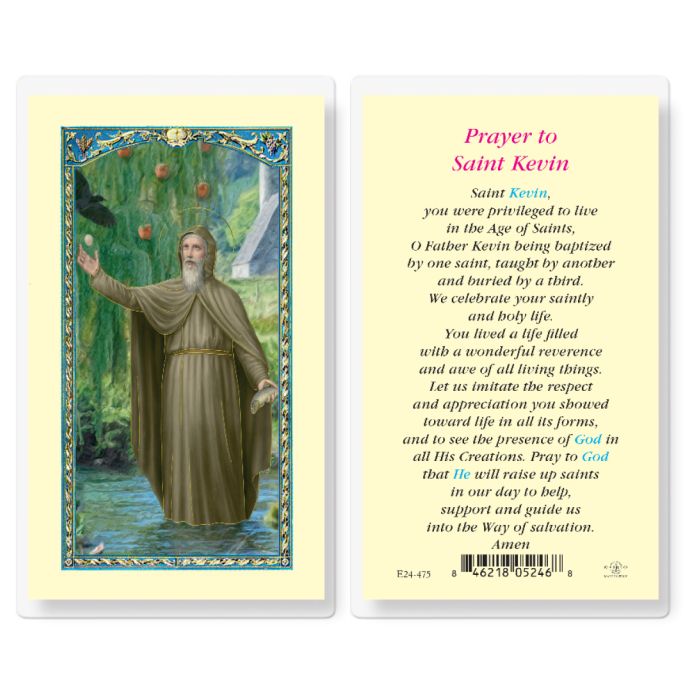 Laminated - Prayer to Saint Kevin Holy Card | Custom Rosaries and ...