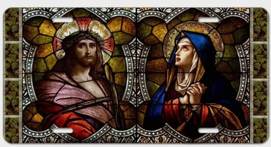 Sacred Heart of Jesus & Immaculate Heart of Mary License Plate | Custom ...