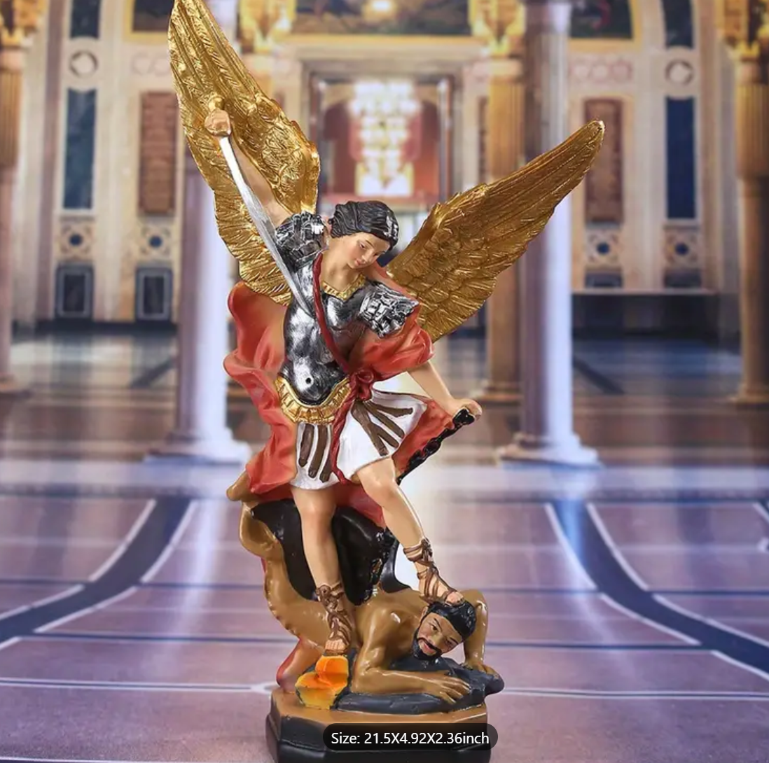 St. Michael 8.5" Resin Statue | Custom Rosaries and Religious Articles